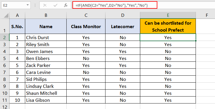 Excel AND Function – How To Use